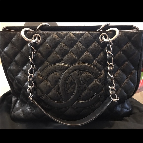CHANEL | Bags | Chanel Gst Black Authentic | Poshmark